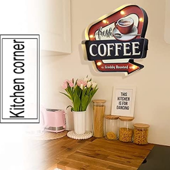 Art | Coffee Vintage Marquee Decorations Light Up Sign Decor Battery ...
